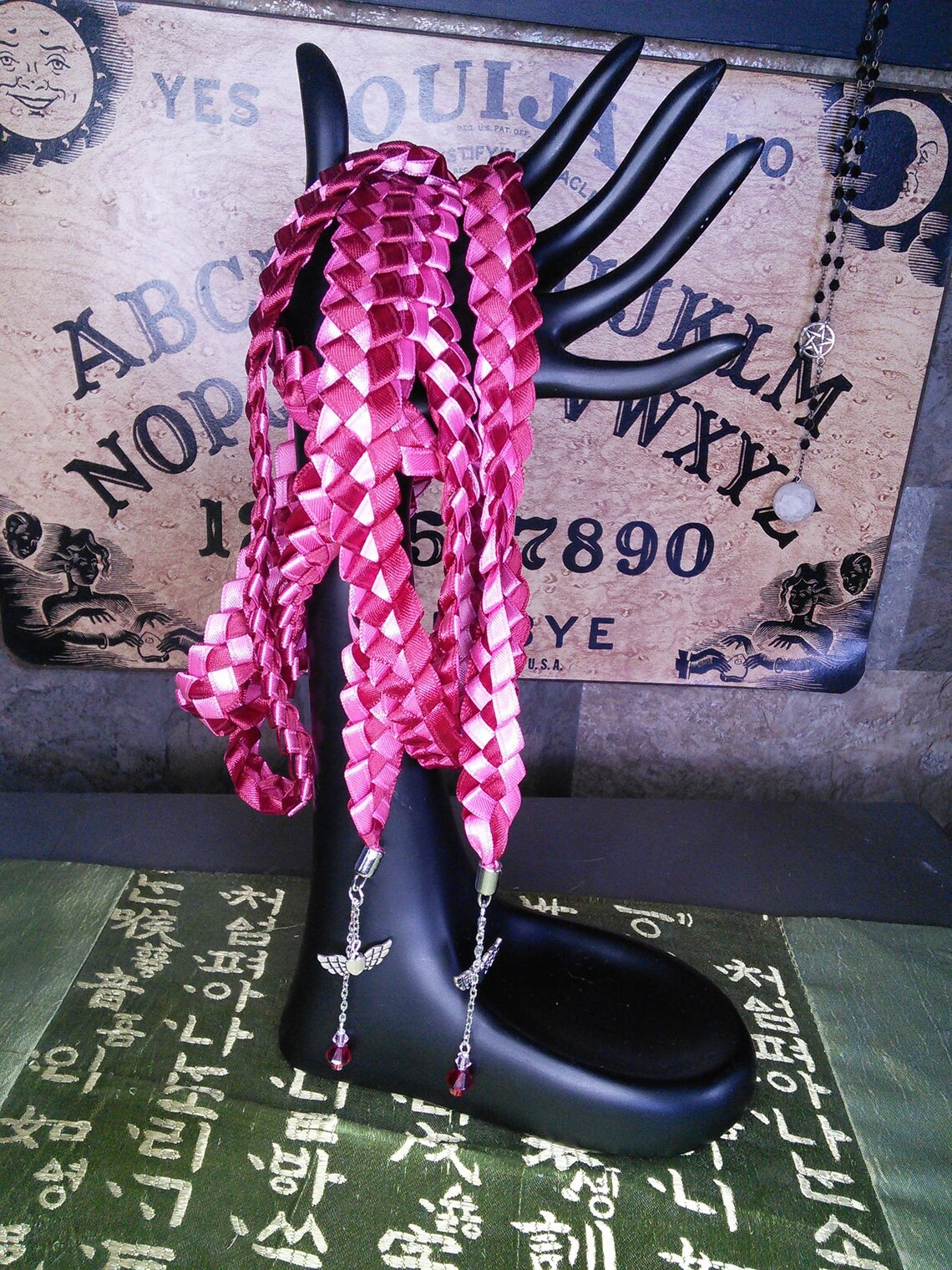 Wicca Handfasting Ribbon Hot Love Pink and Dark Heart Red Satin Ribbon ...