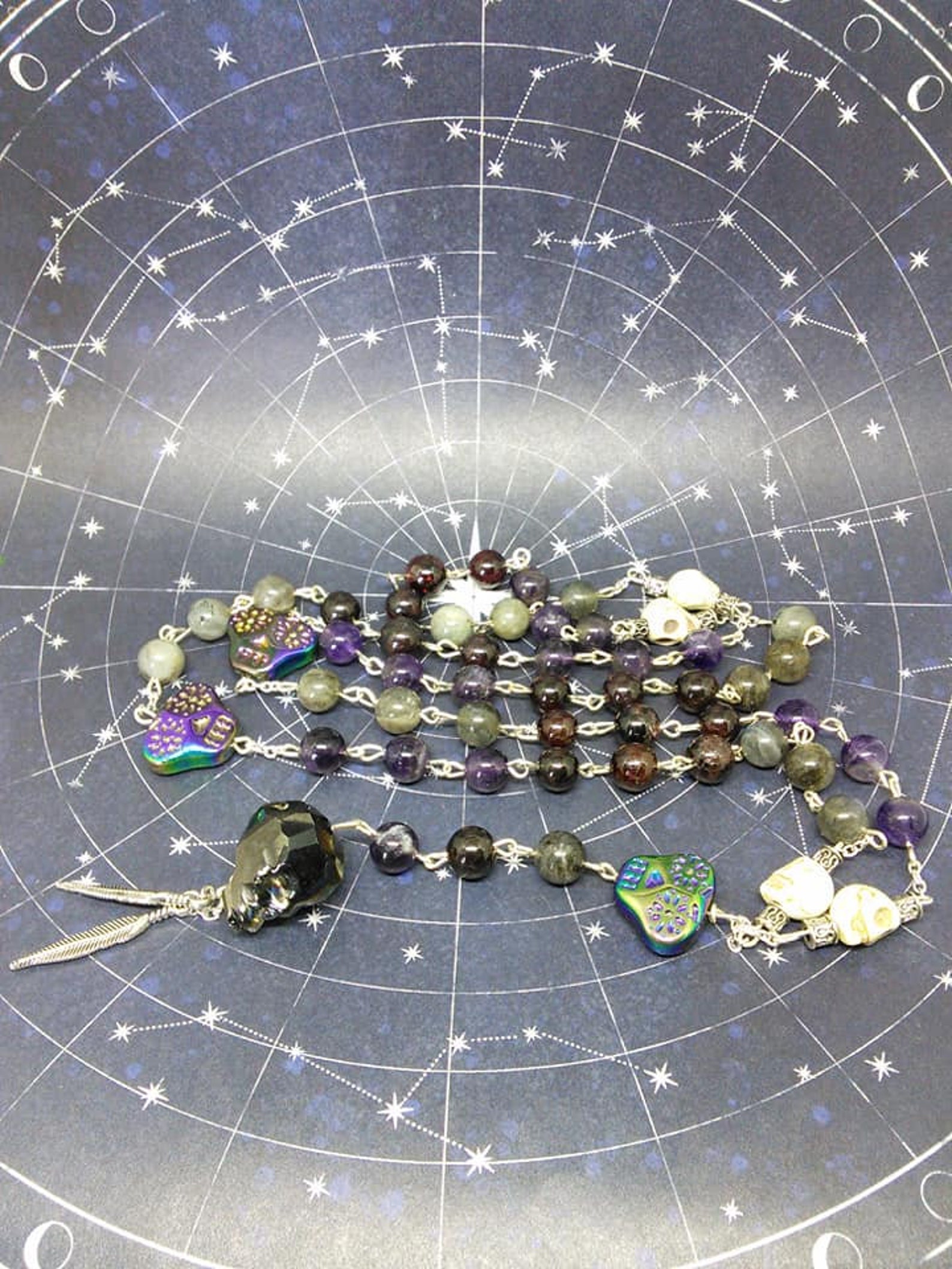 Wicca Re-imagined Morrigan Natural Stone Rosary Pagan Prayer - Etsy