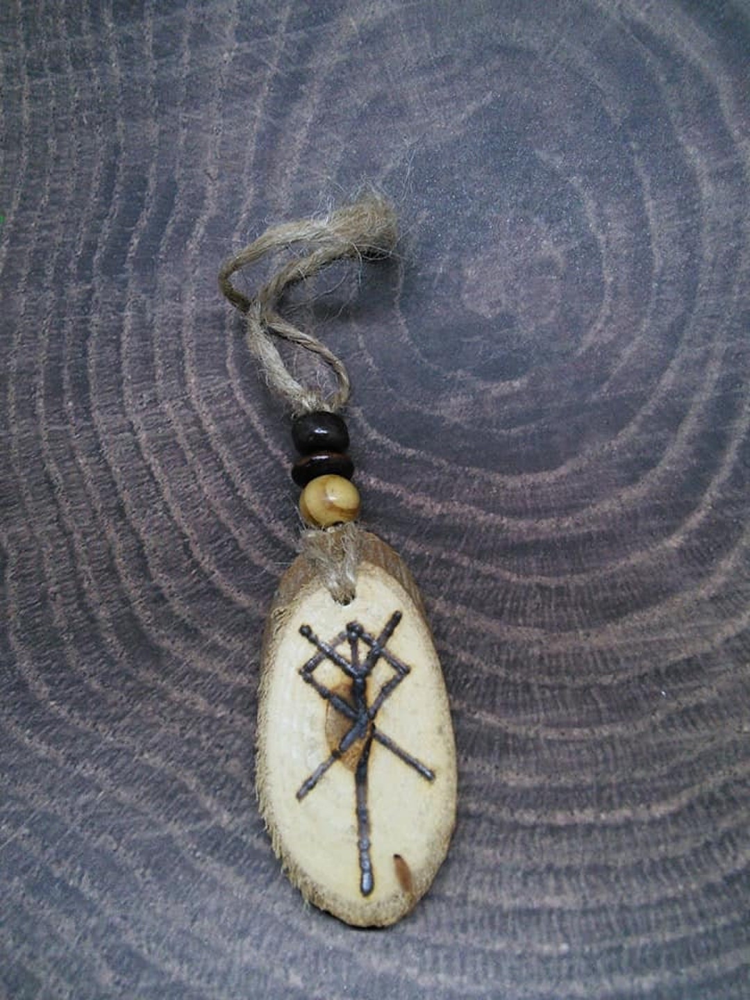 Home Protection Amulet Wood Bind Rune Charm - Etsy