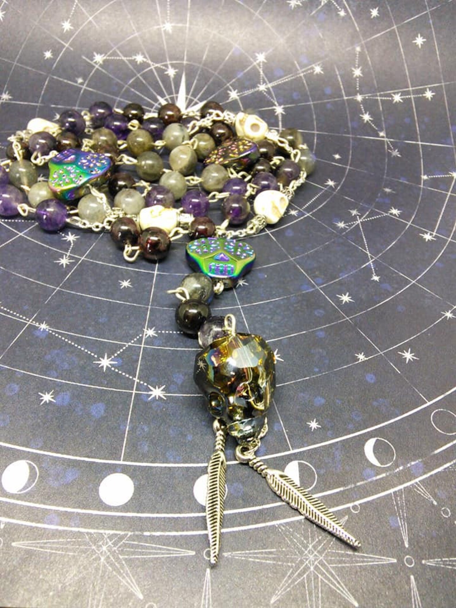 Wicca Re-imagined Morrigan Natural Stone Rosary Pagan Prayer - Etsy