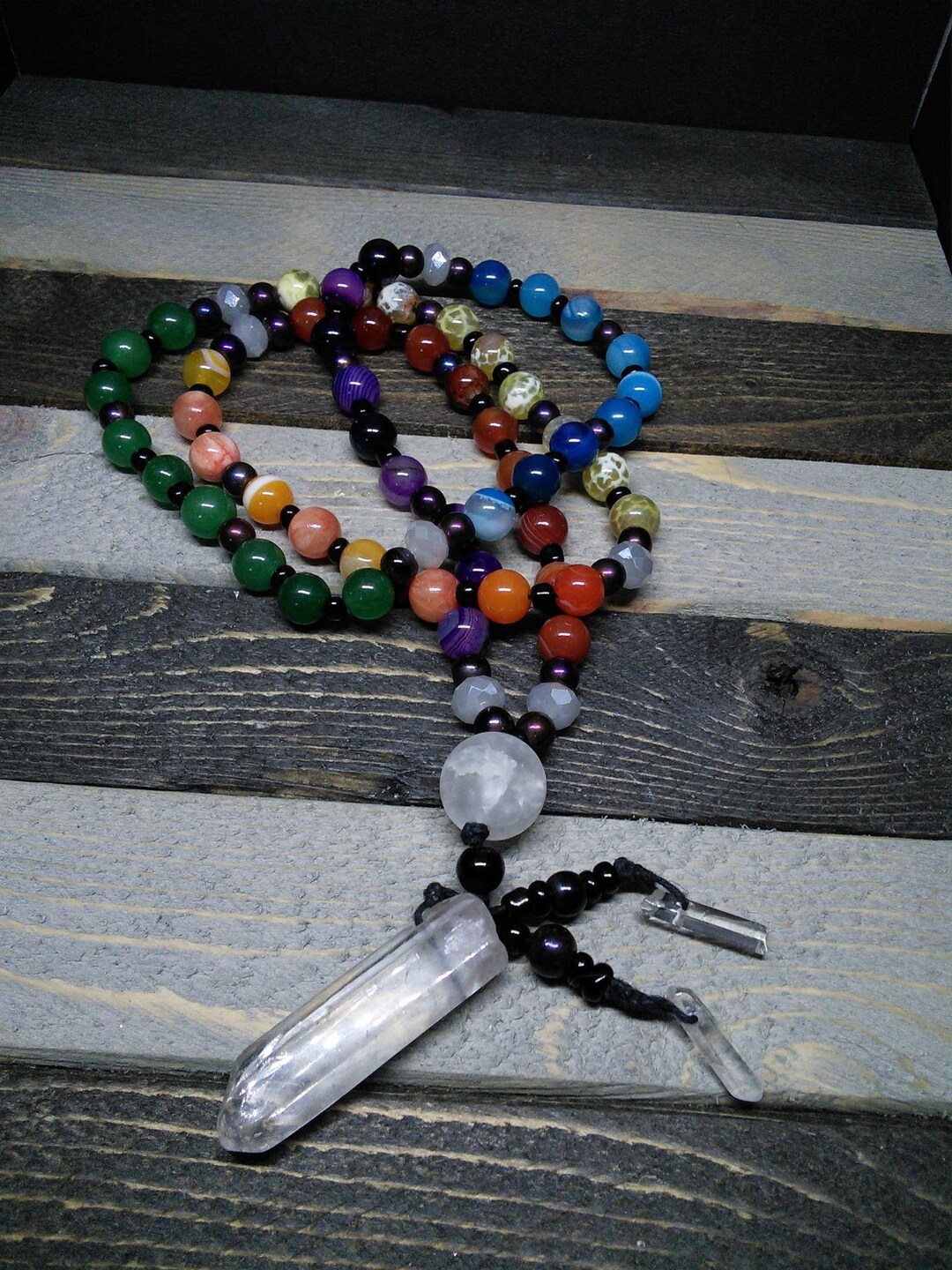 Wicca Re-imagined Rosary Natural Stone Bead Pagan Prayer Beads ...