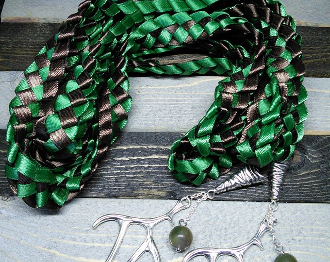 Wicca Pagan Handfasting Wedding Satin Ribbon Sage Green and Chocolate ...