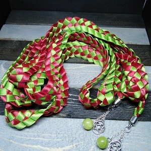 Wicca Pagan Handfasting Wedding Satin Ribbon Spring Green and Fire Red ...