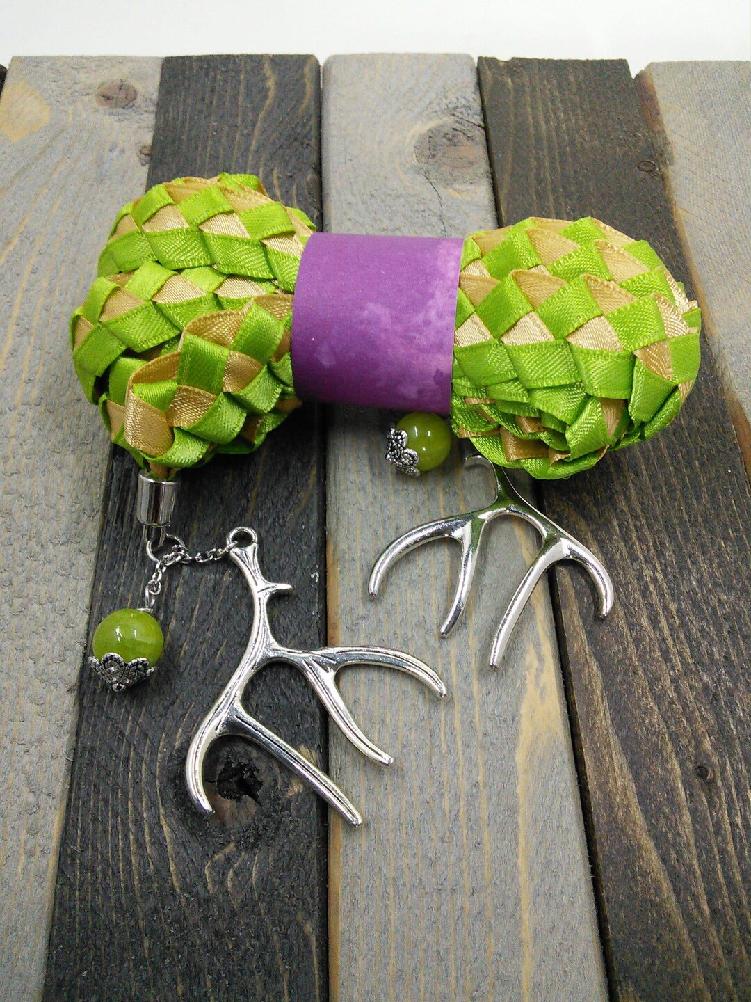 Wicca Pagan Wedding Handfasting Satin Ribbon Spring Green and Antique ...