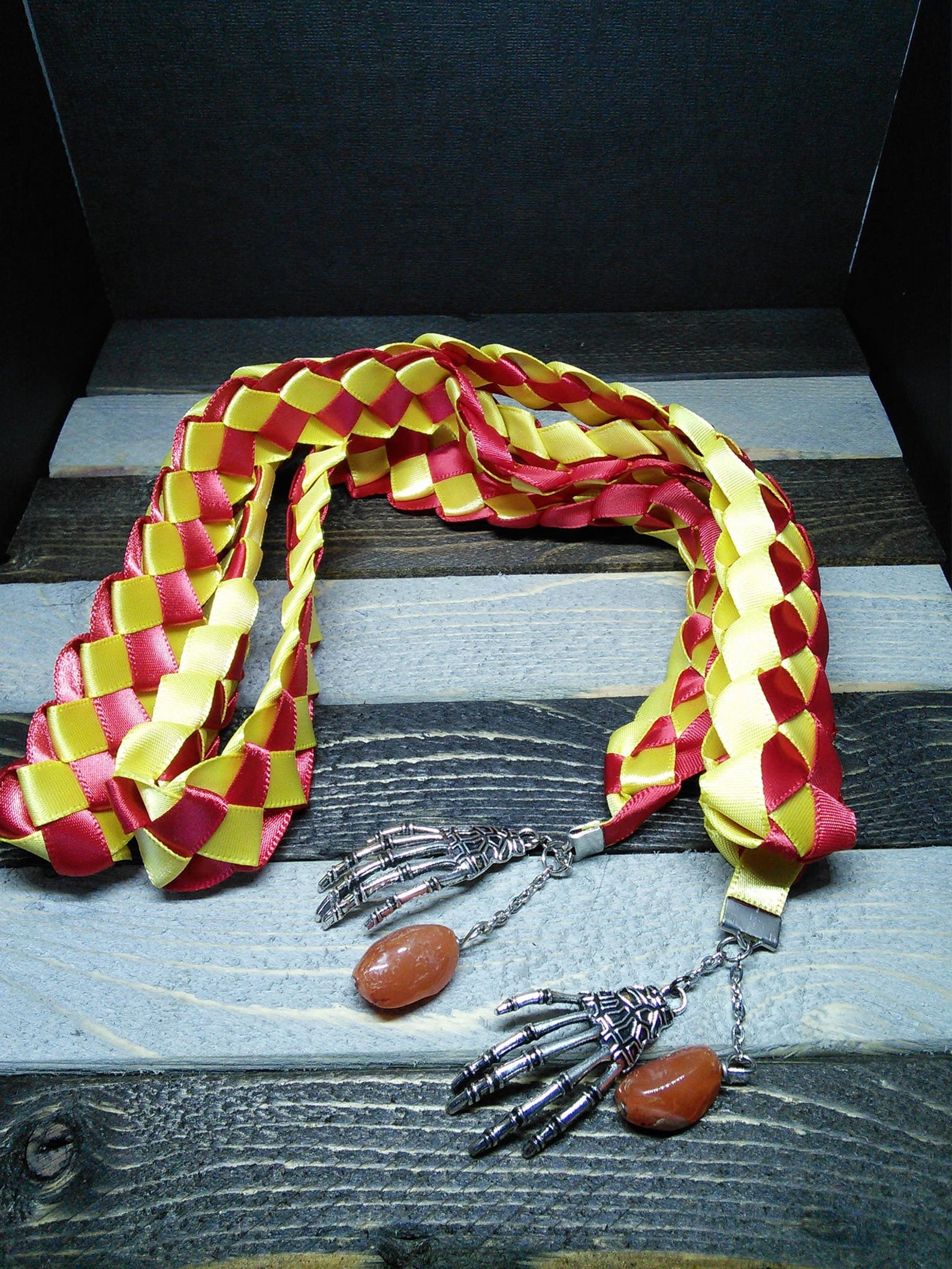 Flame Yellow and Flame Red Satin Handfasting Ribbon Capped - Etsy