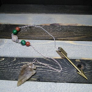 Wicca Natural Stone Arrow Head Spirit Guide Pendulum - Etsy