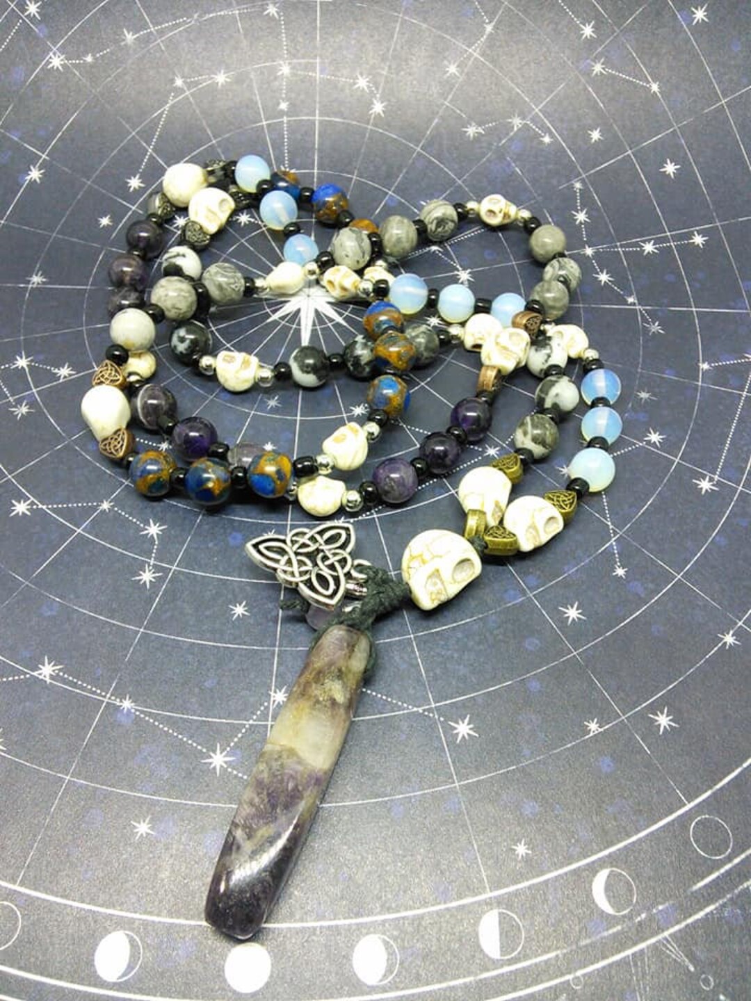 Wicca Re-imagined Morrigan Natural Stone Rosary Pagan Prayer - Etsy