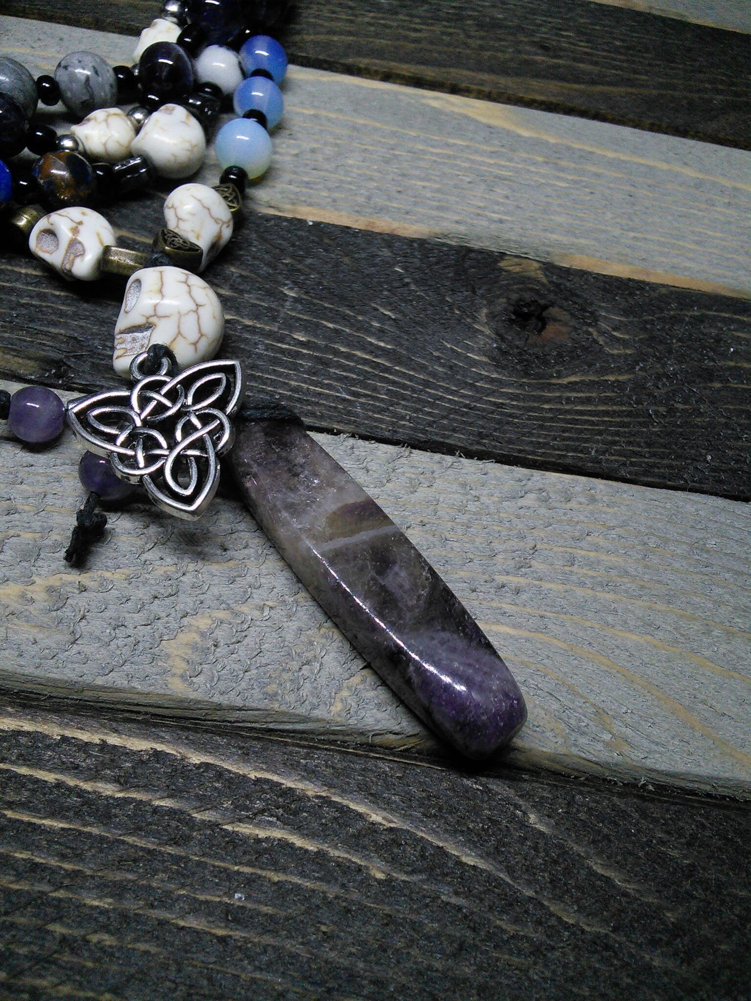 Wicca Re-imagined Morrigan Natural Stone Rosary Pagan Prayer Beads ...