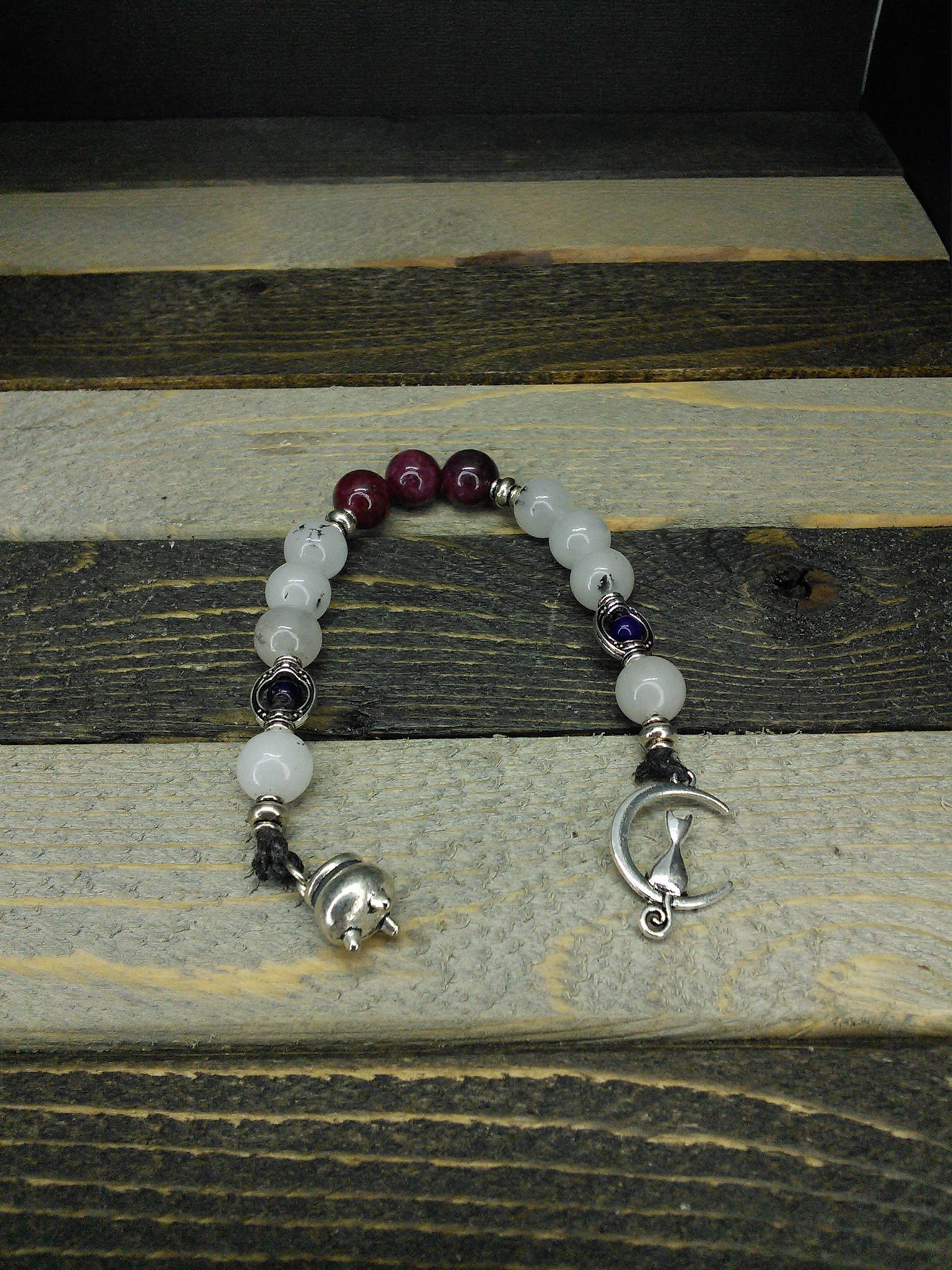 Wicca Natural Stone Prayer Beads, Meditation Beads, Witches Ladder Nine ...