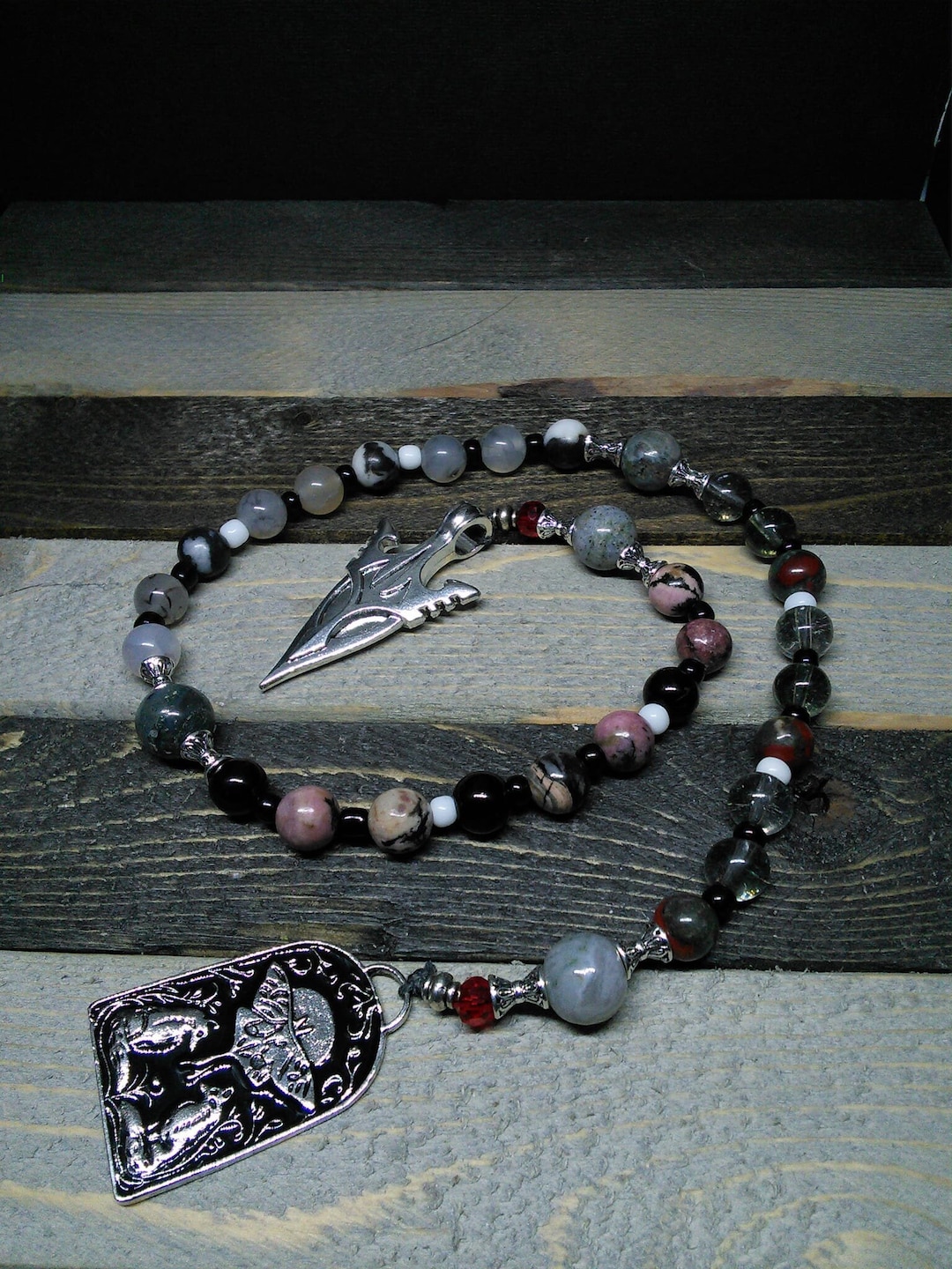 Wicca Natural Stone Pagan Prayer Beads, Meditation Beads, Witches ...