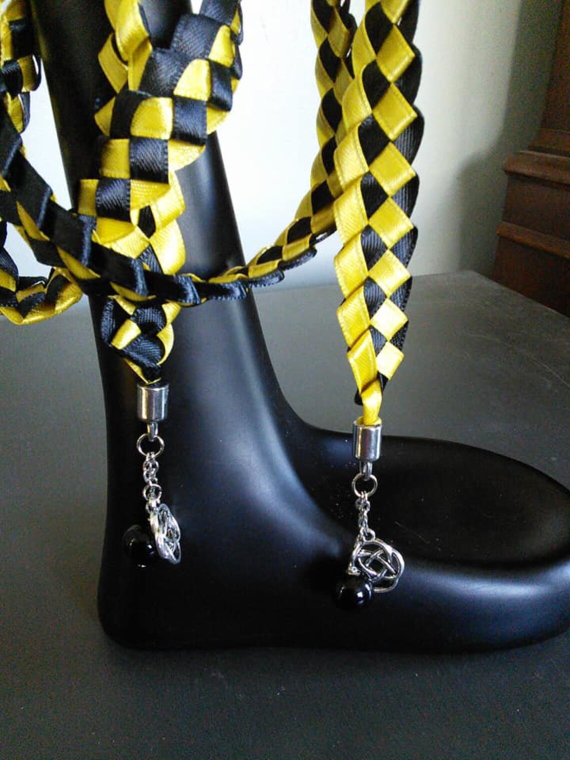 Tuxedo Black and Sunshine Yellow Satin Handfasting Ribbon - Etsy