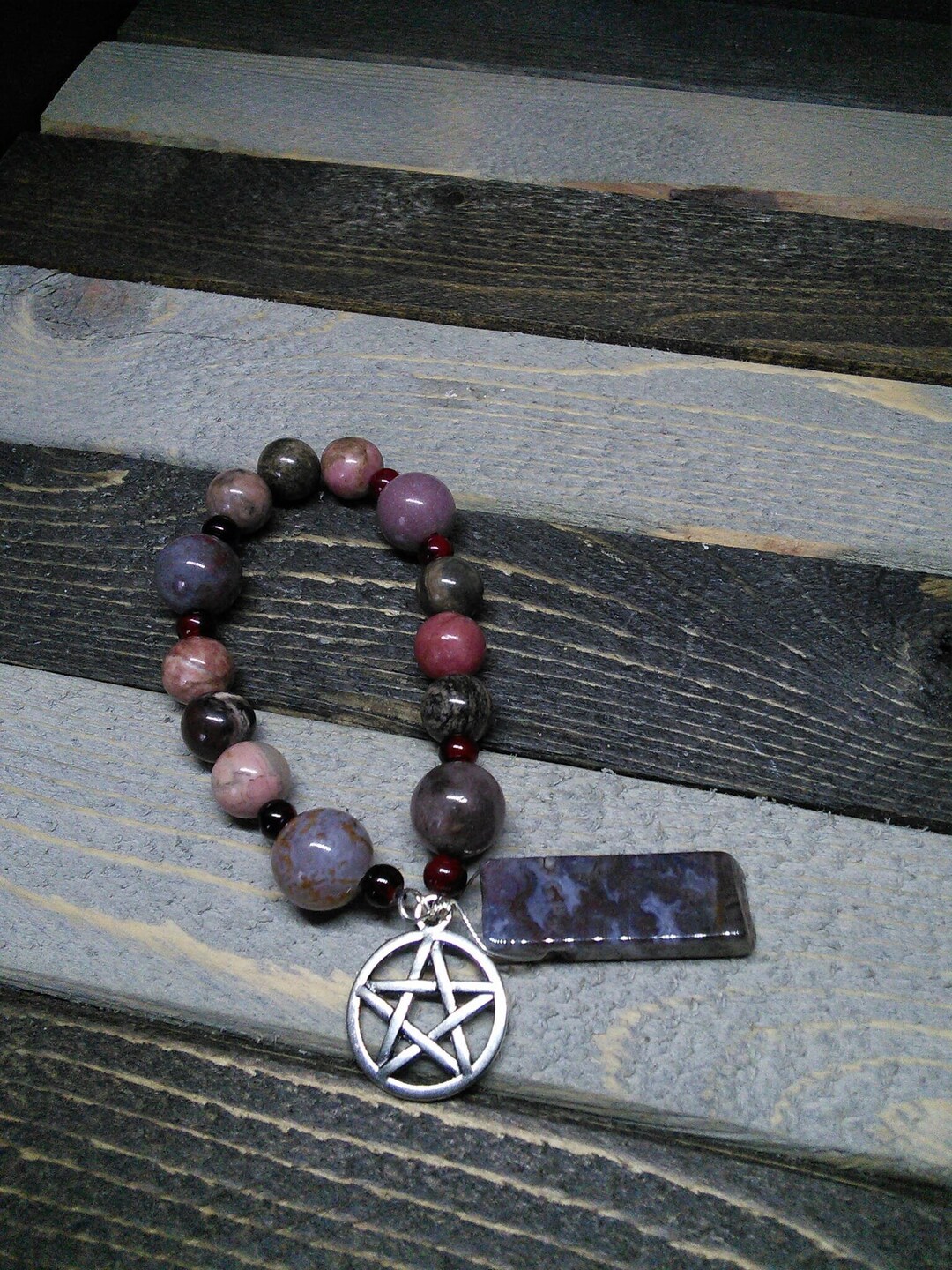 Wicca Natural Stone Prayer Beads, Meditation Beads, Witches Ladder Nine ...