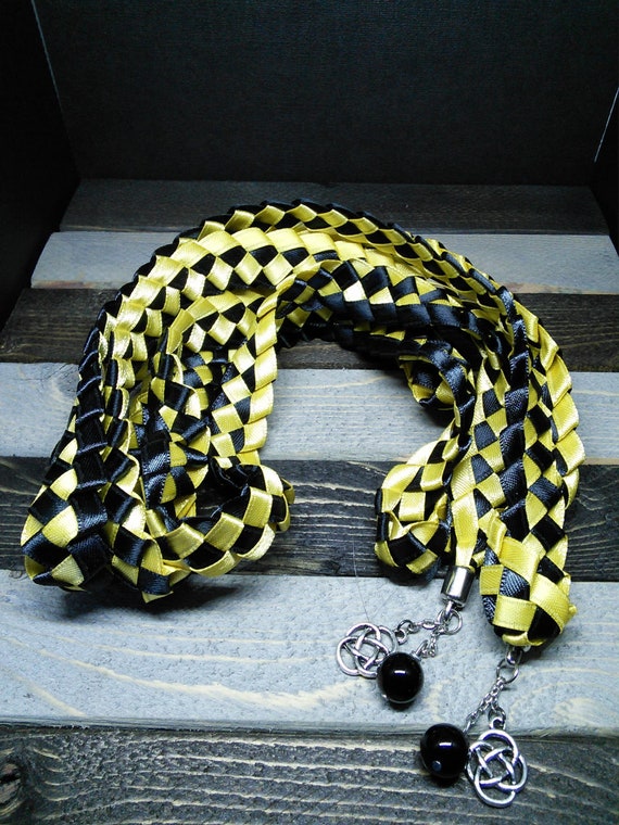 Tuxedo Black and Sunshine Yellow Satin Handfasting Ribbon | Etsy