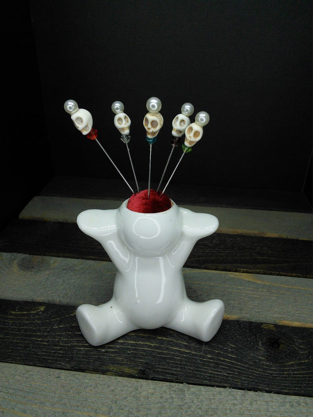 Ceramic Voodoo Dude Voodoo Pincushion With Five Voodoo Pins 4 - Etsy