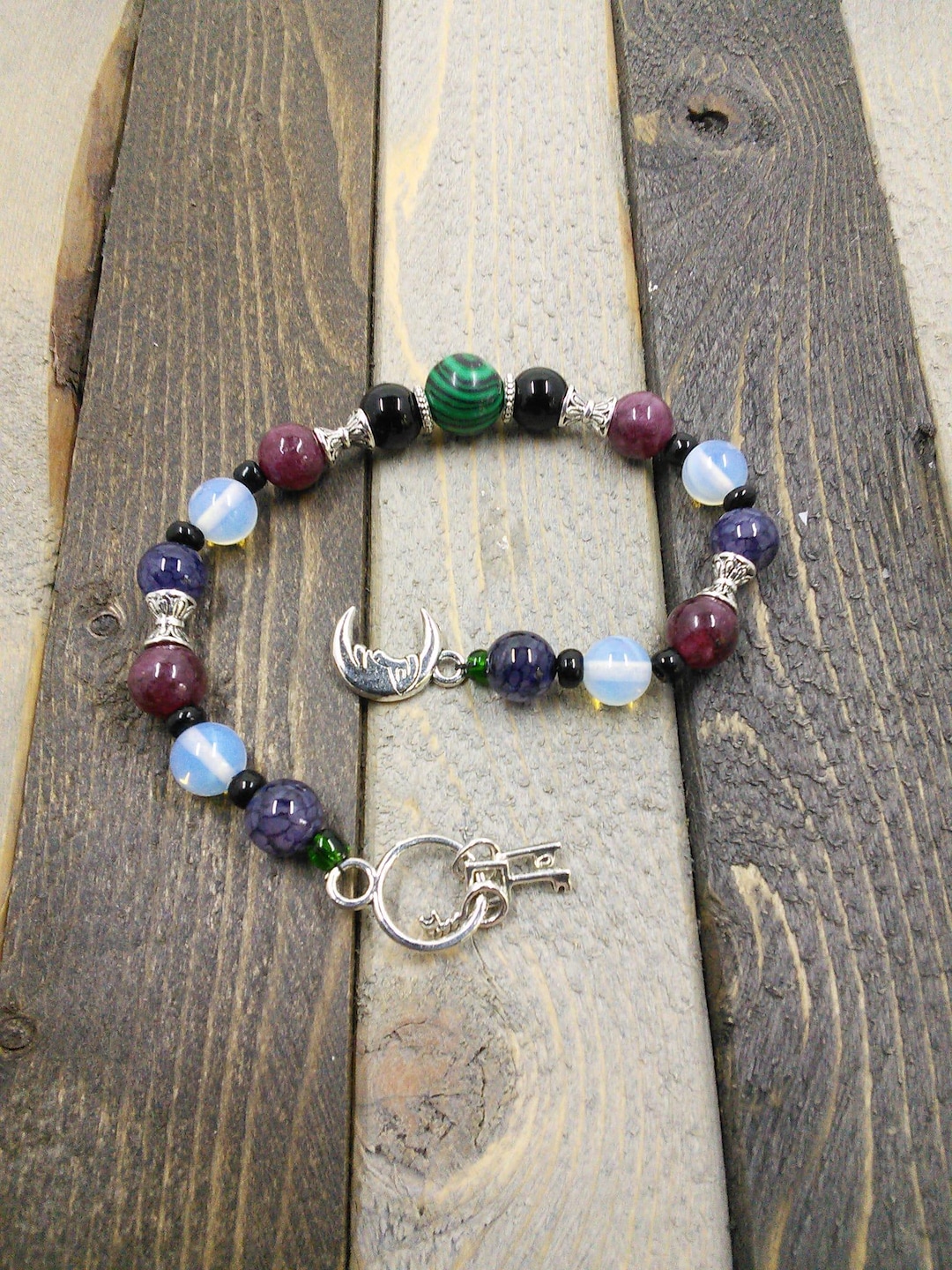 Wicca Natural Stone Bead Prayer Beads, Meditation Beads, Witches Ladder ...