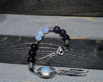 Wicca Natural Stone Prayer Beads, Meditation Beads, Witches Ladder Nine ...