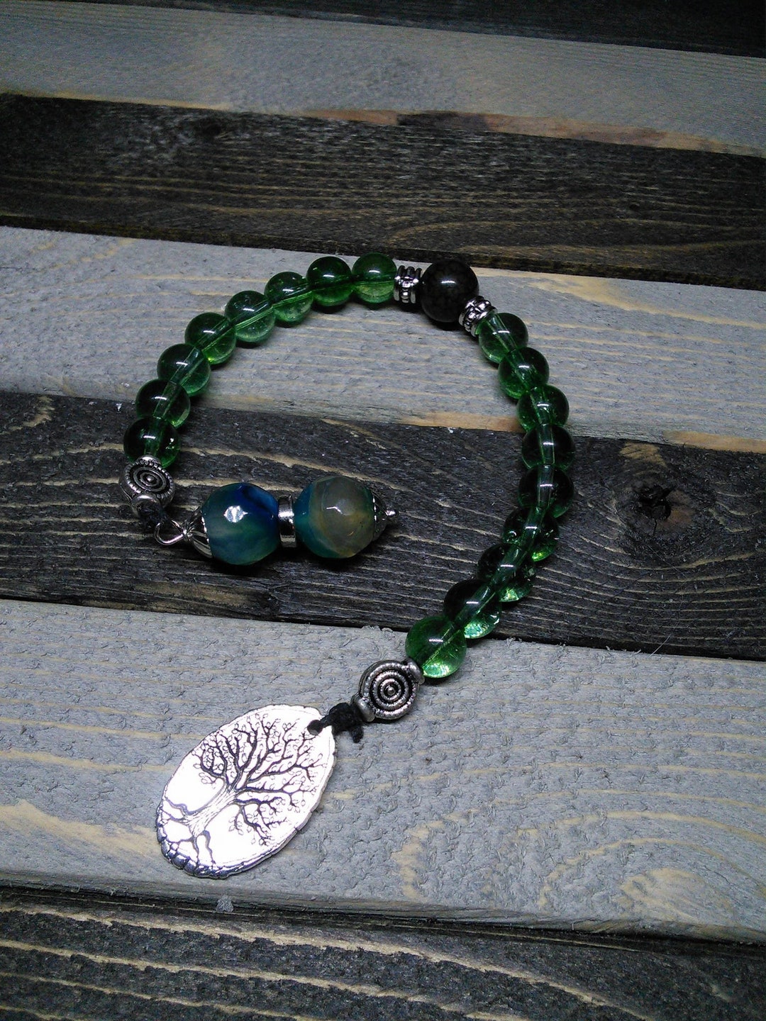 The Morrigan Natural Stone Pagan Prayer Beads, Meditation Beads ...