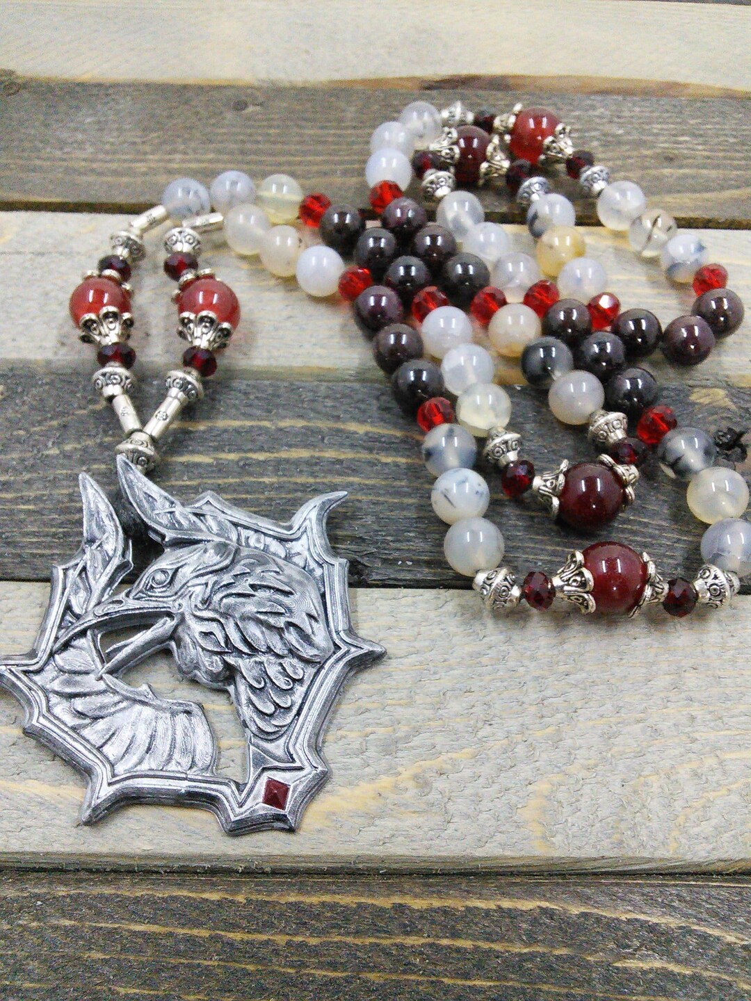 Wicca Witch Re-imagined Raven Rosary Pagan Prayer Beads, Meditation ...