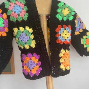 Granny Square Cardigan / Baby Girl Crochet Cardigan / Multi-coloured ...