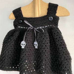 Goth Baby Dress Crochet Baby Dress Black Yarn Baby Dress Emo Baby ...