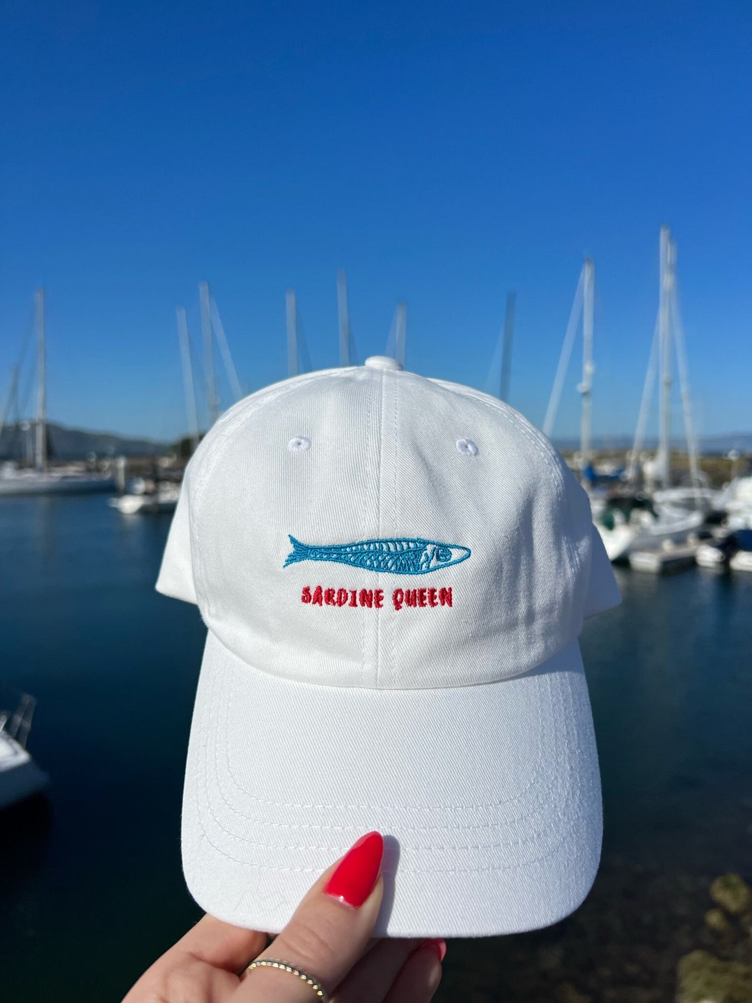 Sardine Queen Embroidered Hat | Tinned Fish | Coquette Clothing - Etsy