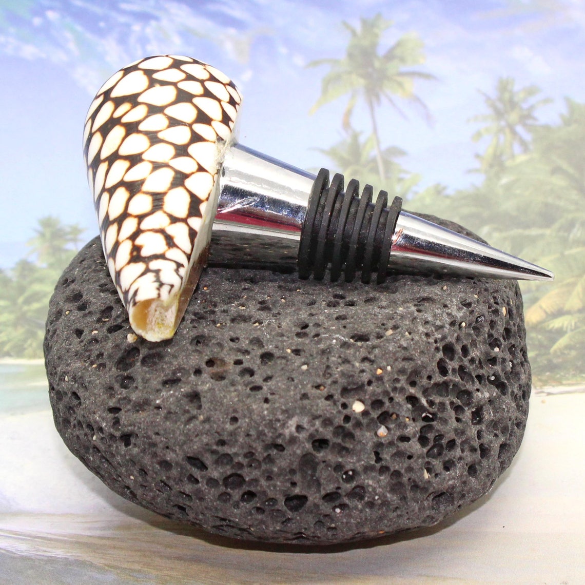 Bottle Topper / REAL Sea Shell Wine Bottle Stopper Wine - Etsy