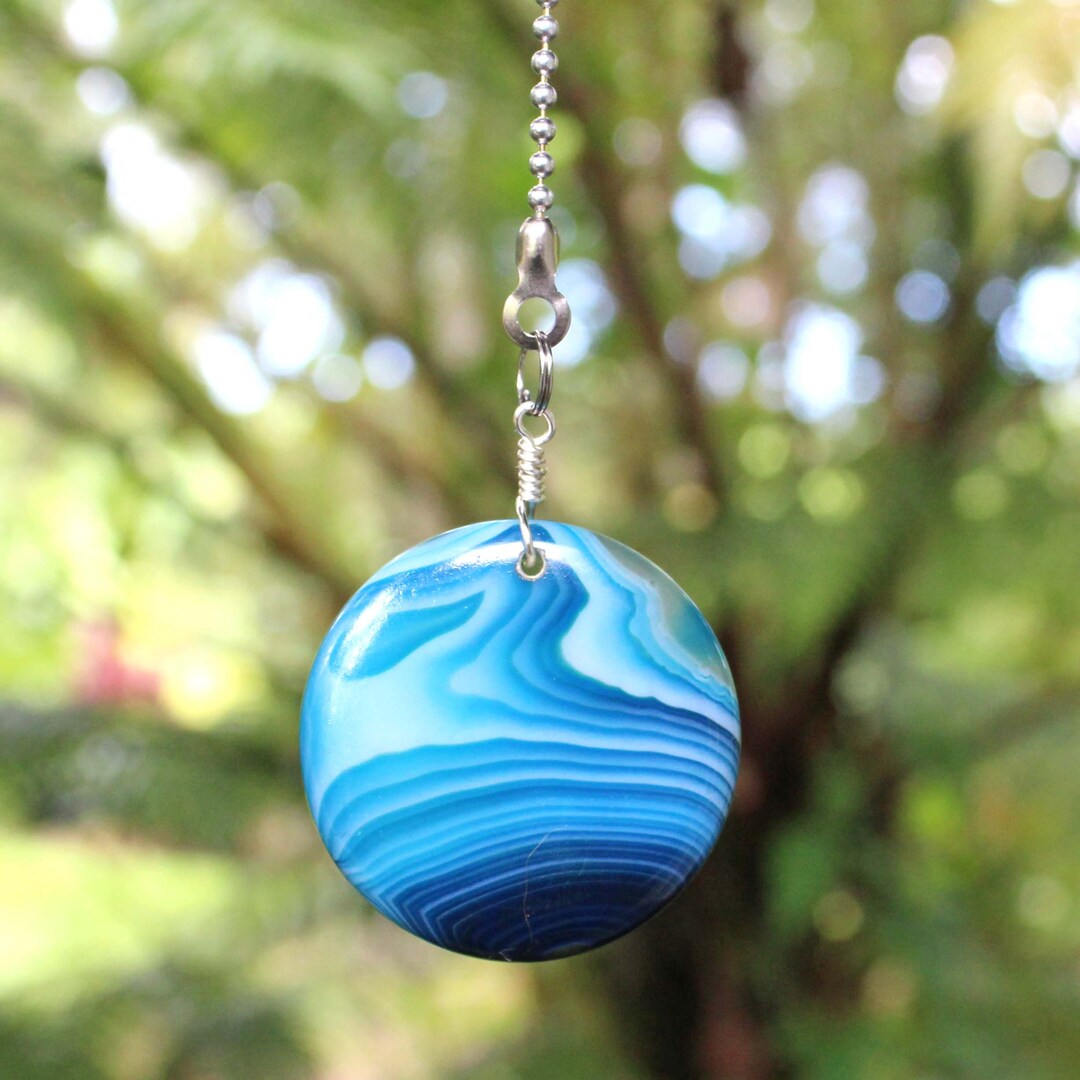Blue AGATE Fan Pull Chain/ Decorative Fan Pull / Fan Pull - Etsy