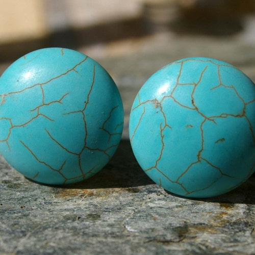 Knobs Stone Knobs Cabinet Knobs Turquoise Magnesite Crackle - Etsy