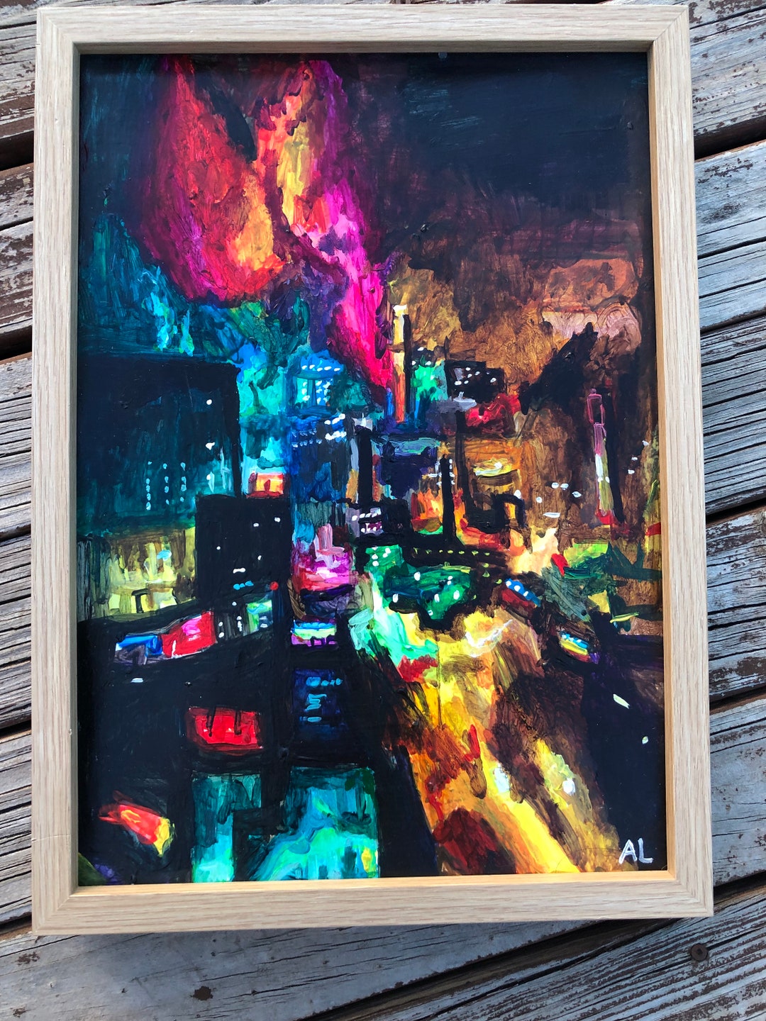 Original Dystopian Cyberpunk Futuristic Cityscape City Colourful ...
