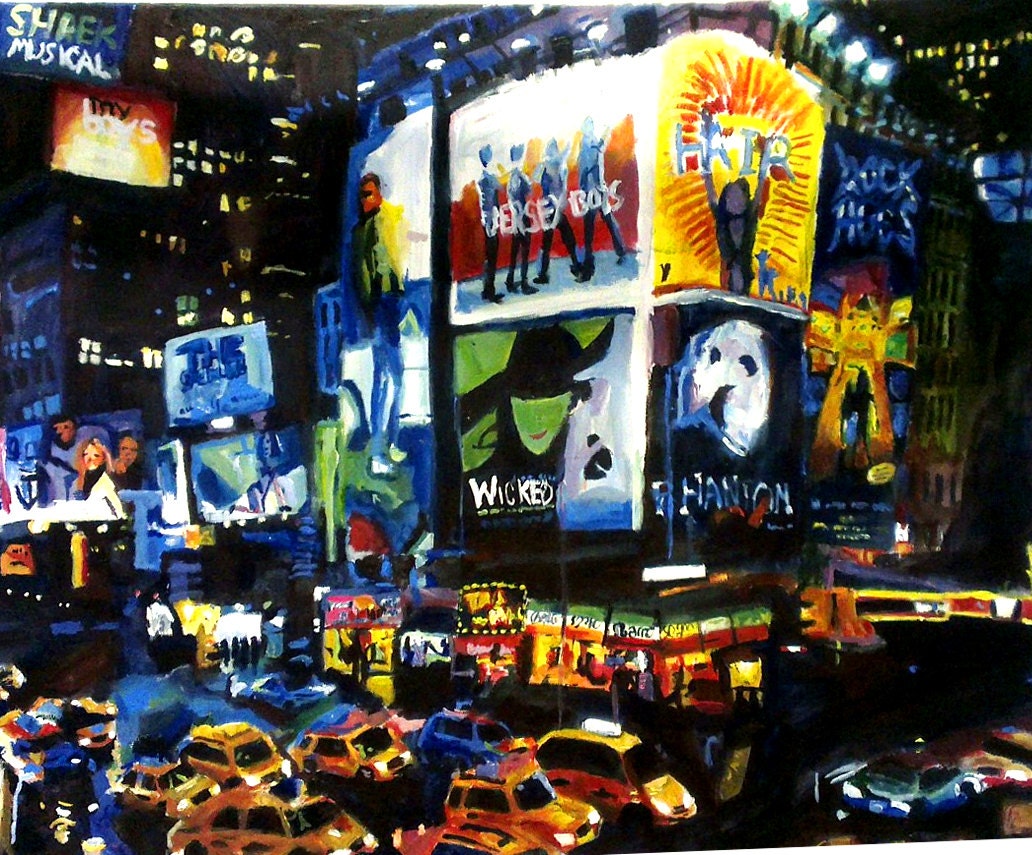 Time Square Fine Art Print Poster Evening Cityscape New York City ...