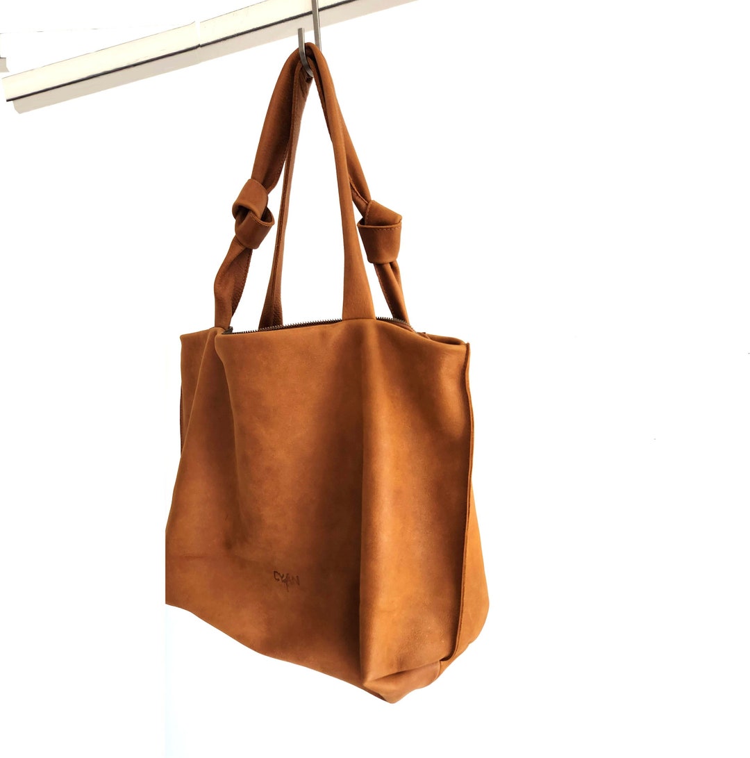 Unique Leather Tote, Leather Sac Bag, Work and Travel Bag, Large ...