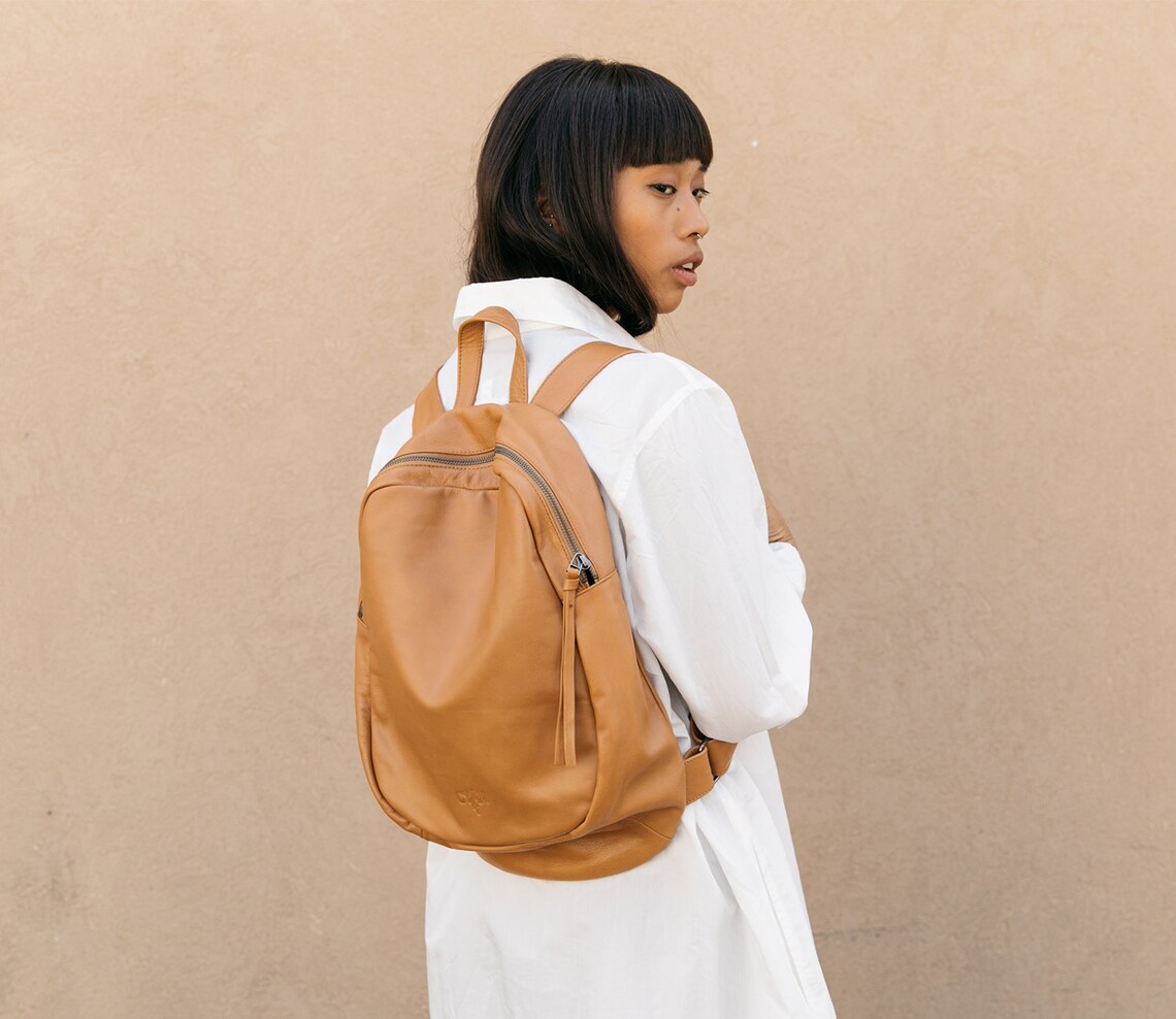 Brown Leather Backpack Women Travel Bag Large Backpack | Etsy