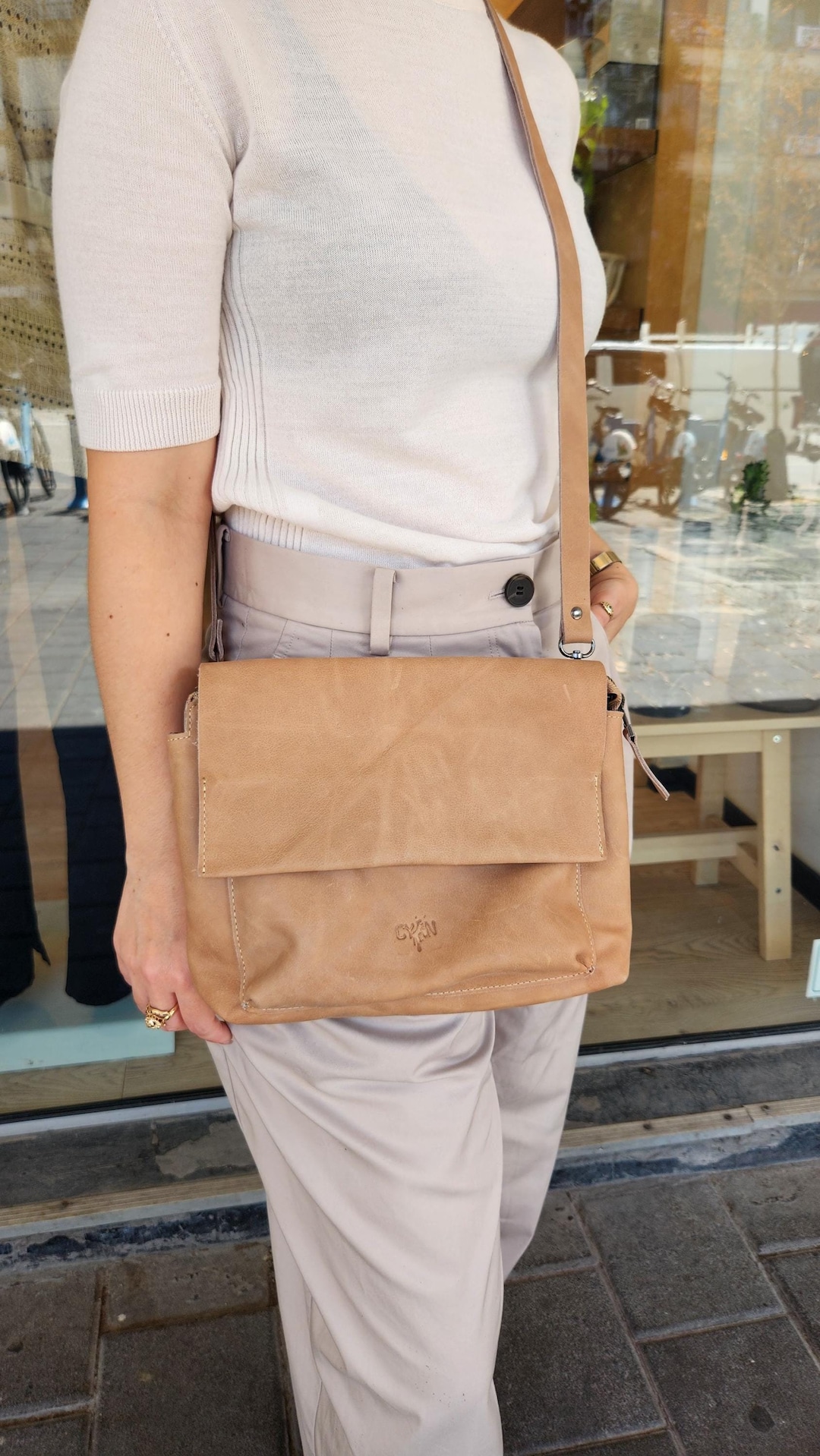 Italian Soft Leather Crossbody Bag, Purse With Zipper, Small Shoulder ...