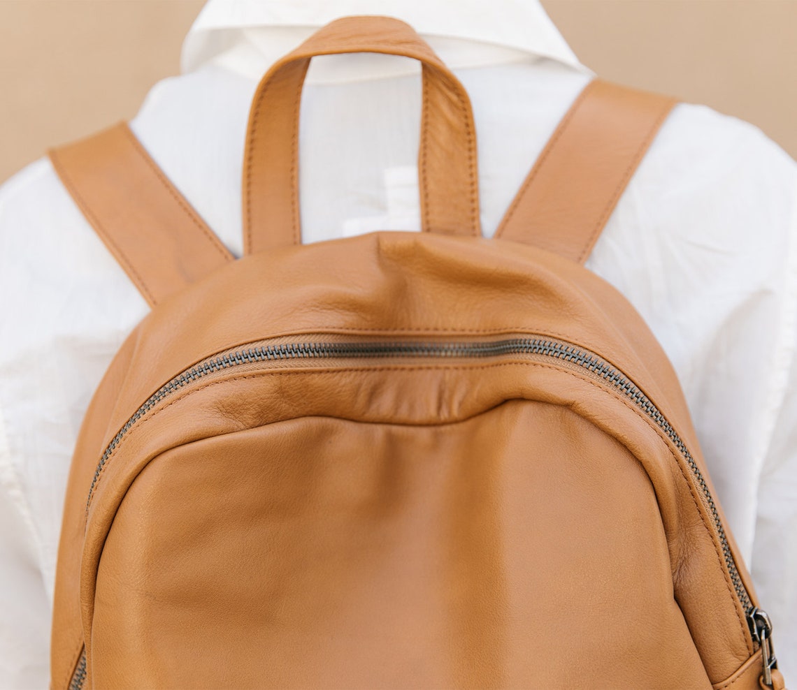 Brown Leather Backpack Women Travel Bag Large Backpack | Etsy