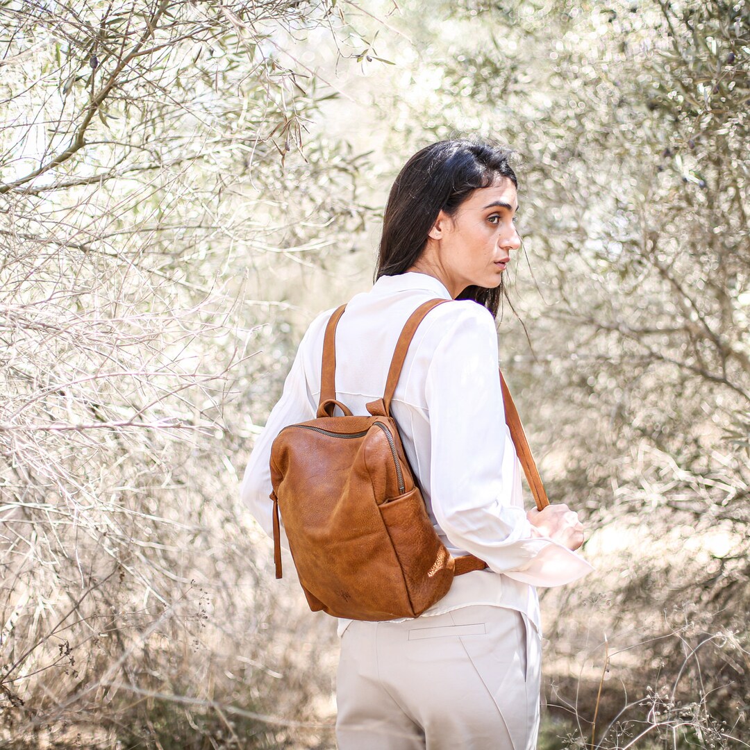 Convertible Backpack Tote, Small Leather Backpack, Genuine Leather ...