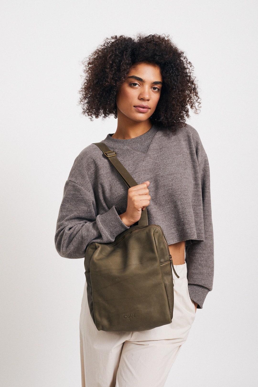 Convertible Backpack Purse, Leather Backpack and Shoulder Bag, Genuine ...