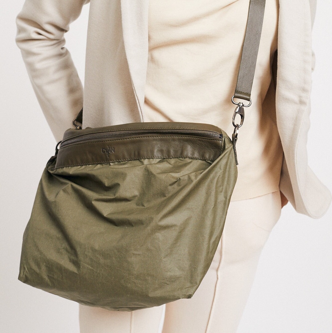 Fabric Crossbody Bags for Women, Crossbody Tote Bag, Leather Nylon ...