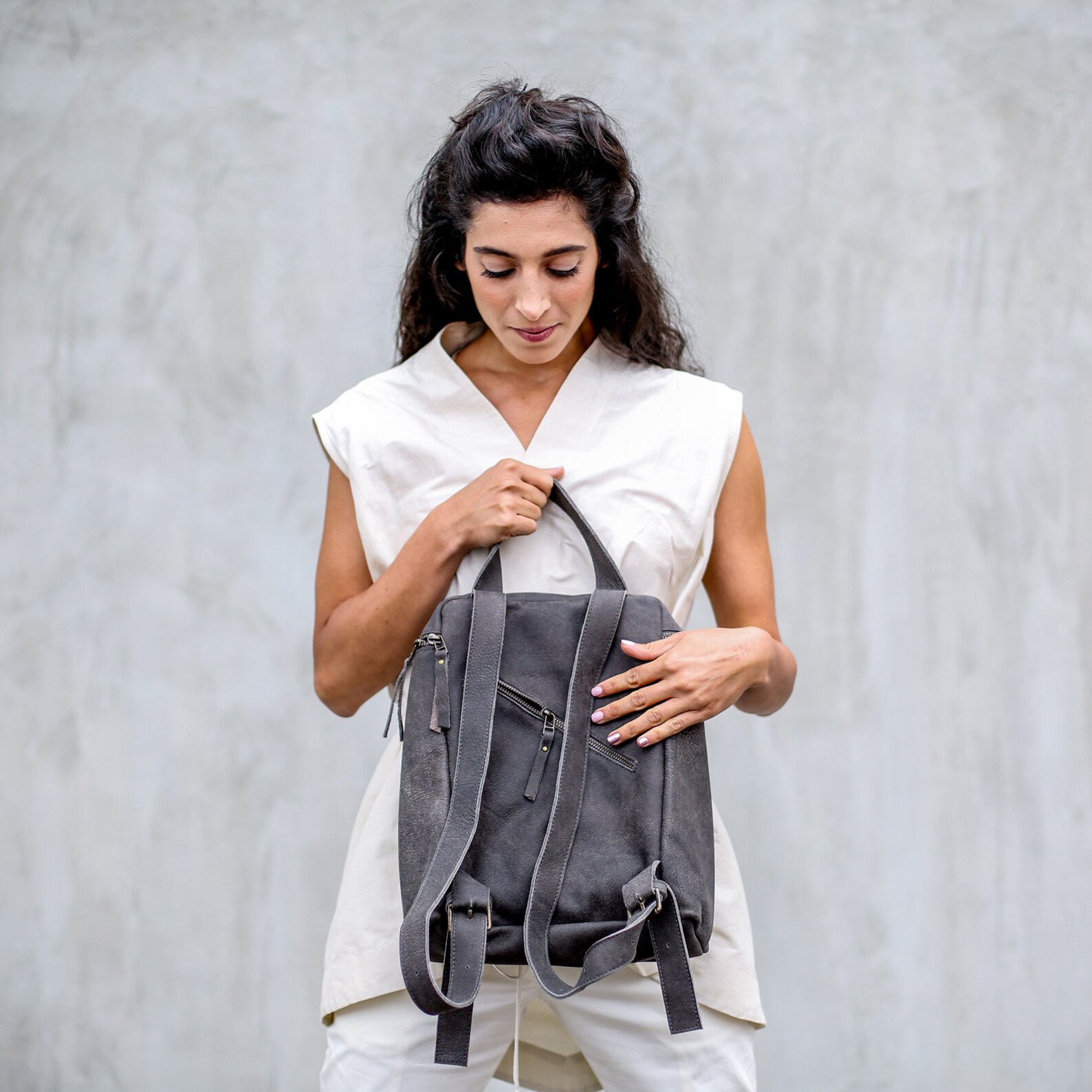 Soft Leather Backpack Small Backpack Purse Black Leather - Etsy