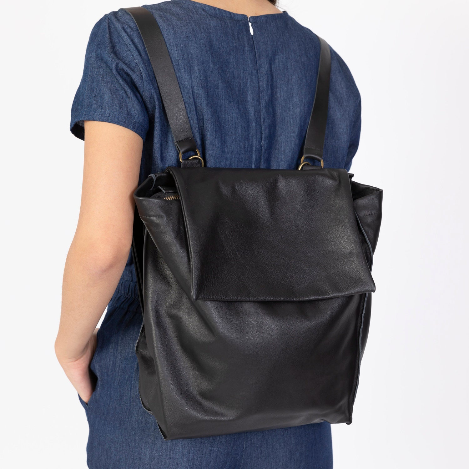 Leather Backpack Backpack Purse Leather Backpack Woman | Etsy