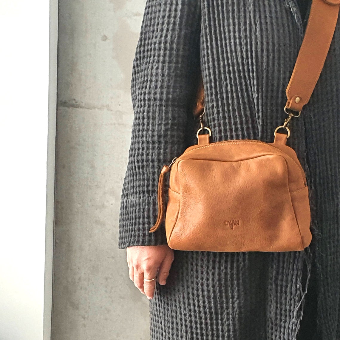 Brown Leather Crossbody Bag Messenger Bag Small Leather Bag | Etsy