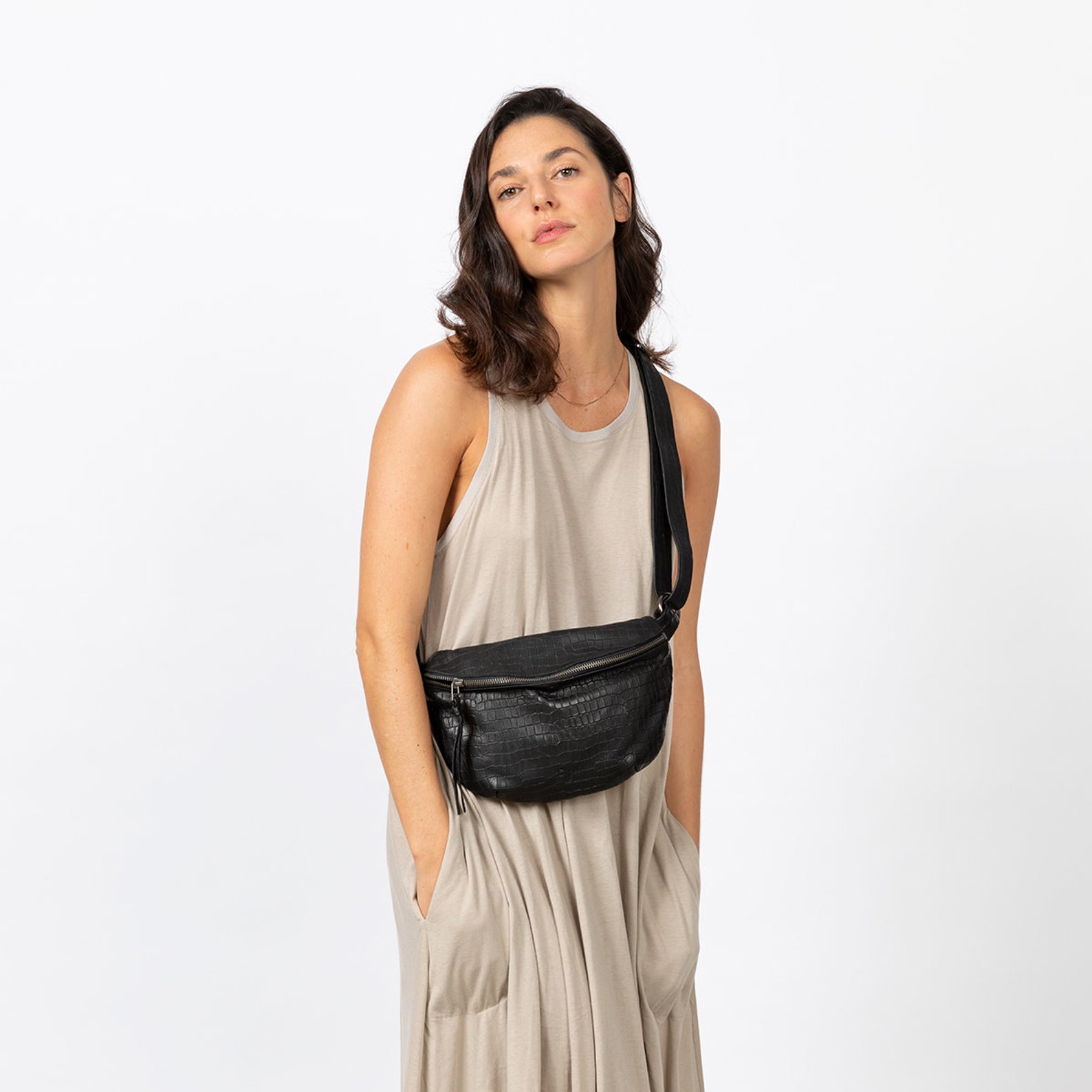 Black Leather Fanny Pack Leather Pouch Bag Women Leather Hip | Etsy