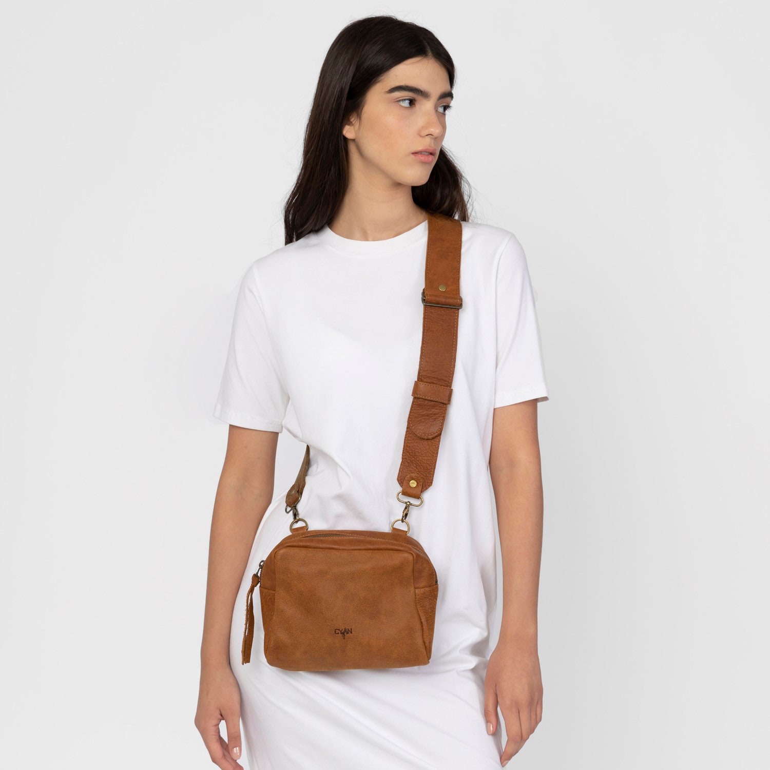 Small Shoulder Bag Honey Brown Leather Purse Small Crossbody | Etsy