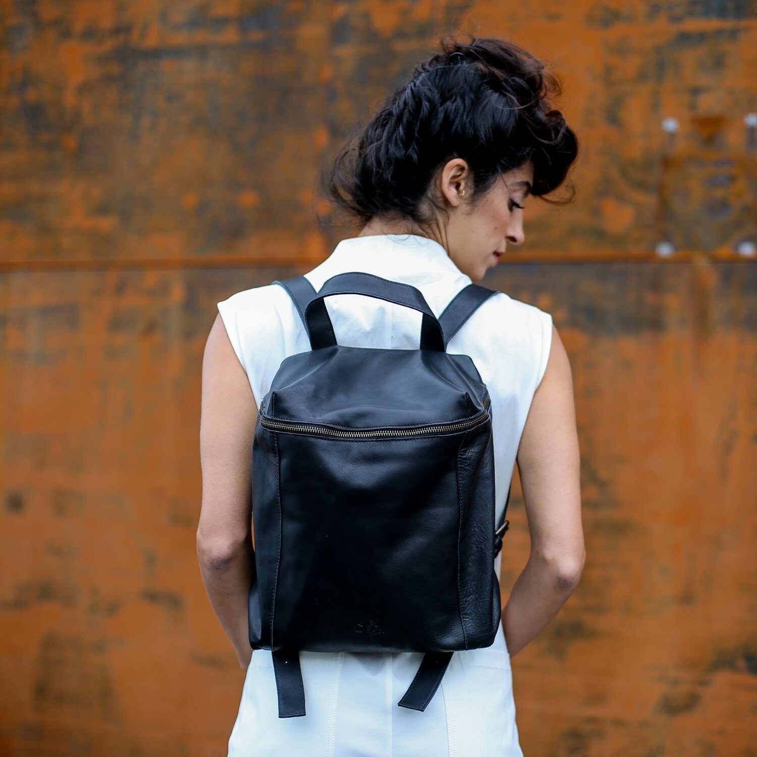 Soft Leather Backpack Small Backpack Purse Black Leather | Etsy