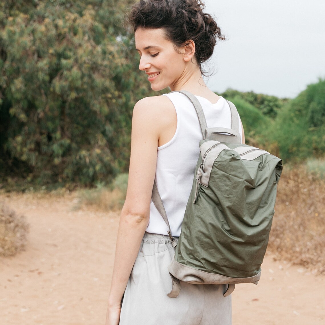 Nylon Leather Backpack Women Backpack Laptop Backpack Women - Etsy