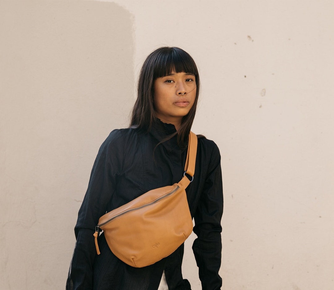 Leather Fanny Pack, Belt Bag, Tan Leather Bag, Leather Hip Bag, Waist ...