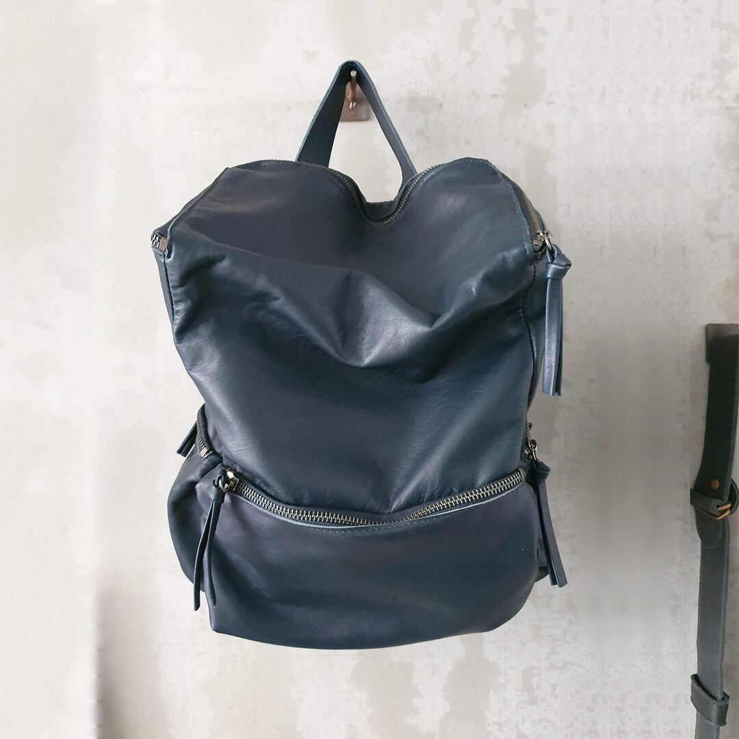 Backpack Women,blue Backpack, Leather Backpack, Laptop Backpack, Womens ...
