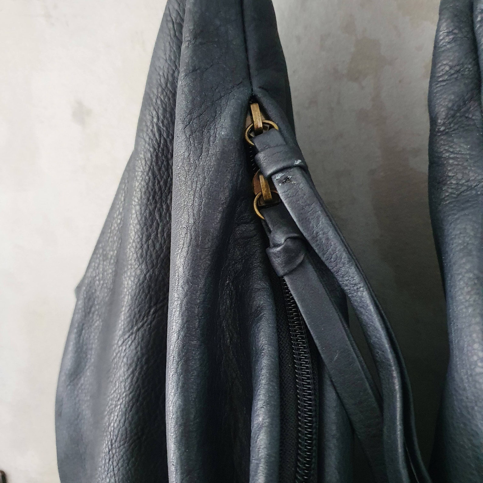 Handcraft Leather Shoulder Bag, Black Shoulder Bag, Black Tote Leather ...