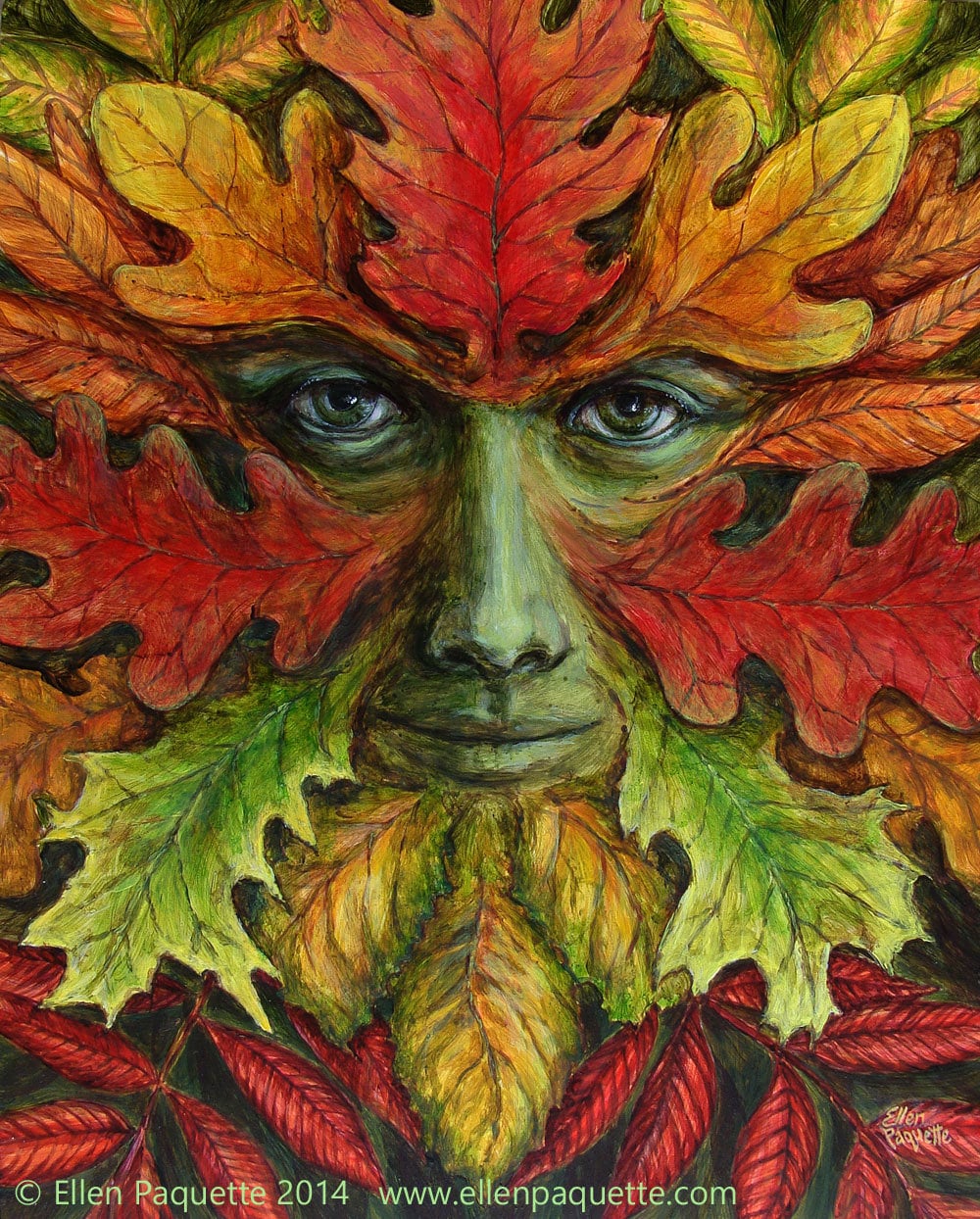 Autumn Green Man Fine Art Limited Edition Giclee Print - Etsy