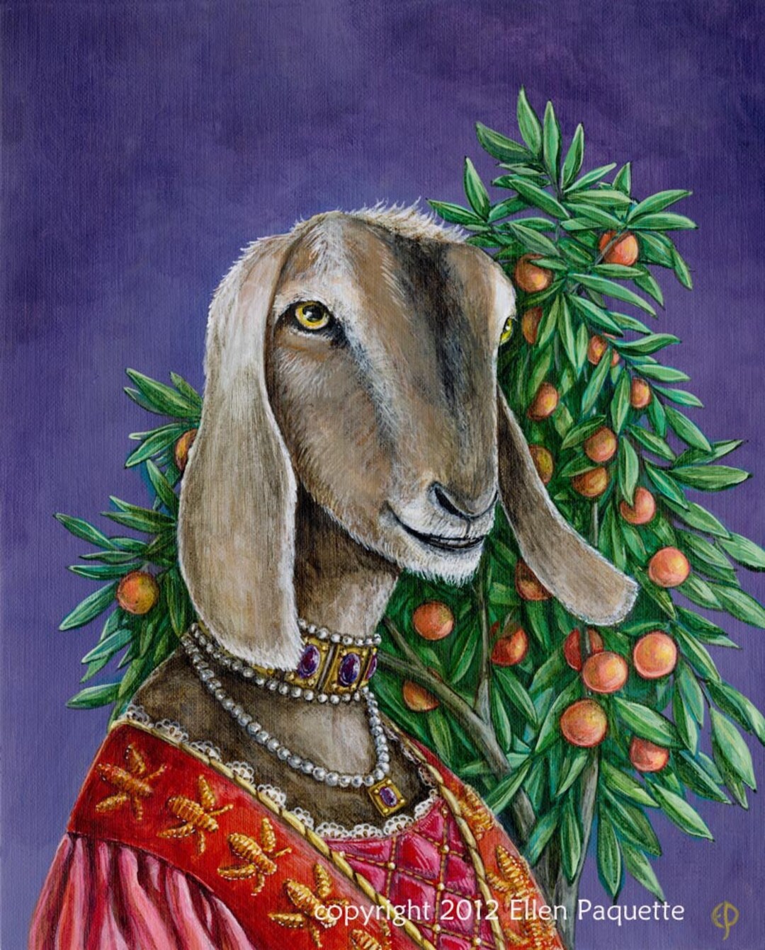 Renaissance Lady Nubian Goat Portrait Fine Art Print - Etsy