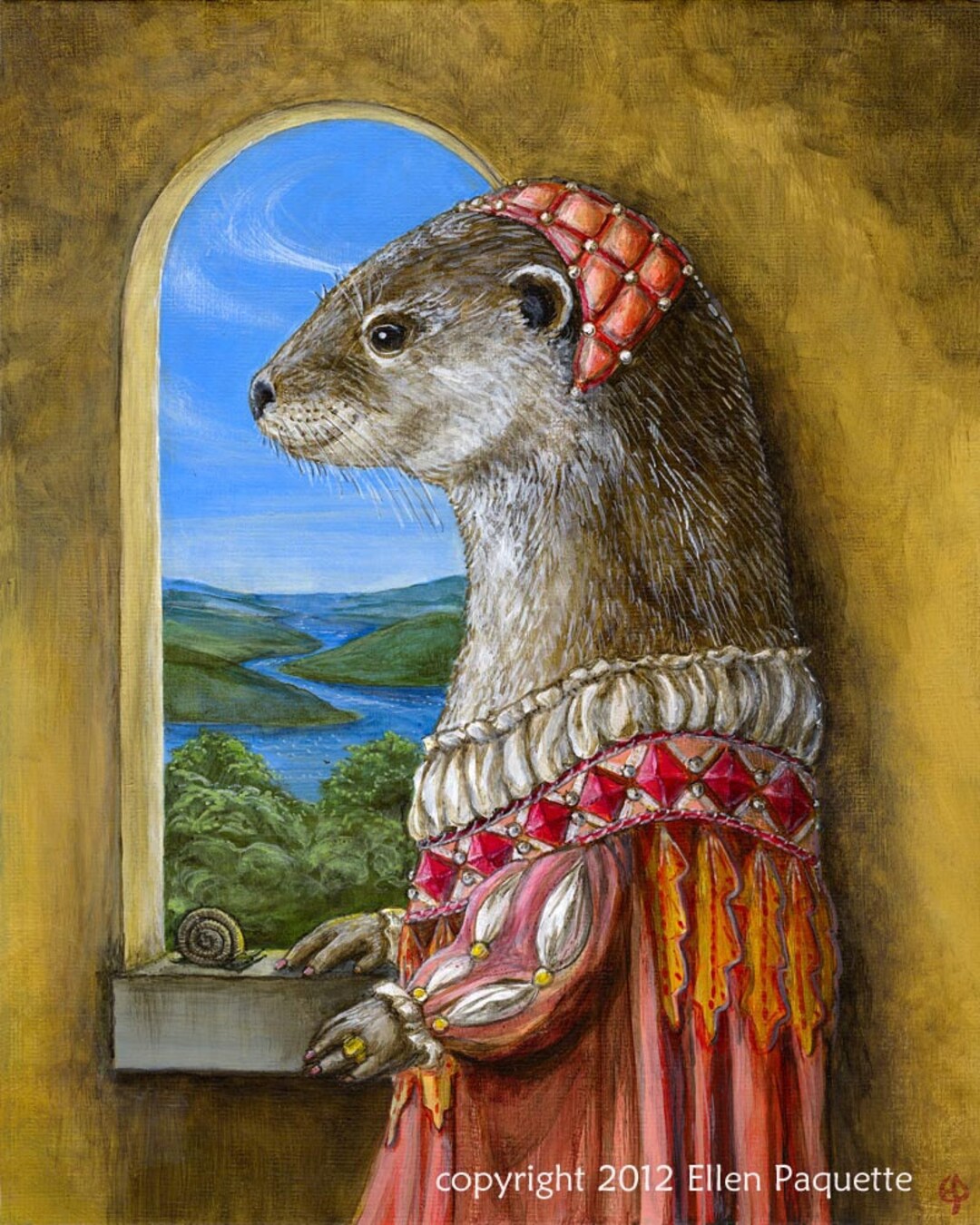 Renaissance Lady Otter Portrait Fine Art Print - Etsy